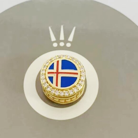 Pandora | Jewelry | Pandora Iceland Flag Pendant Goldplated | Poshmark